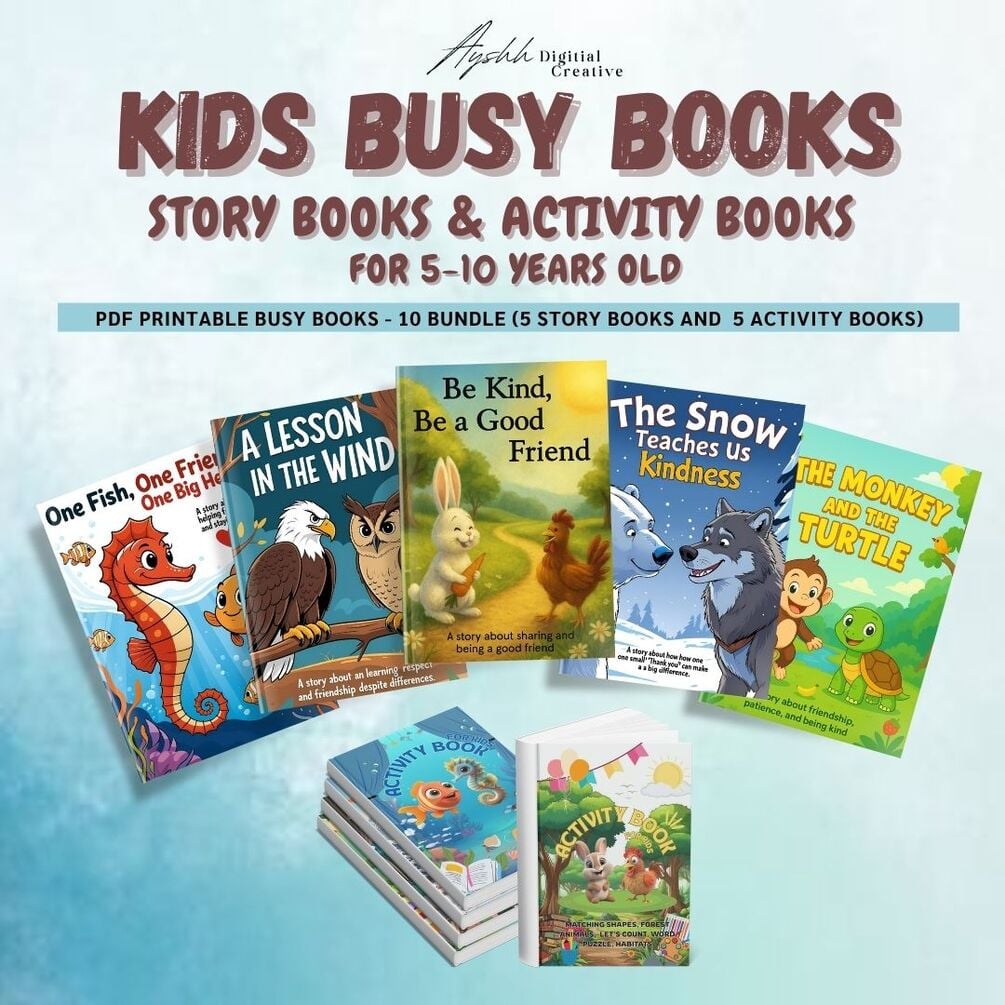 KIDS BUSY BOOKS (INCLUDES 5 STORY BOOKS AND 5 ACTIVITY BOOKS)