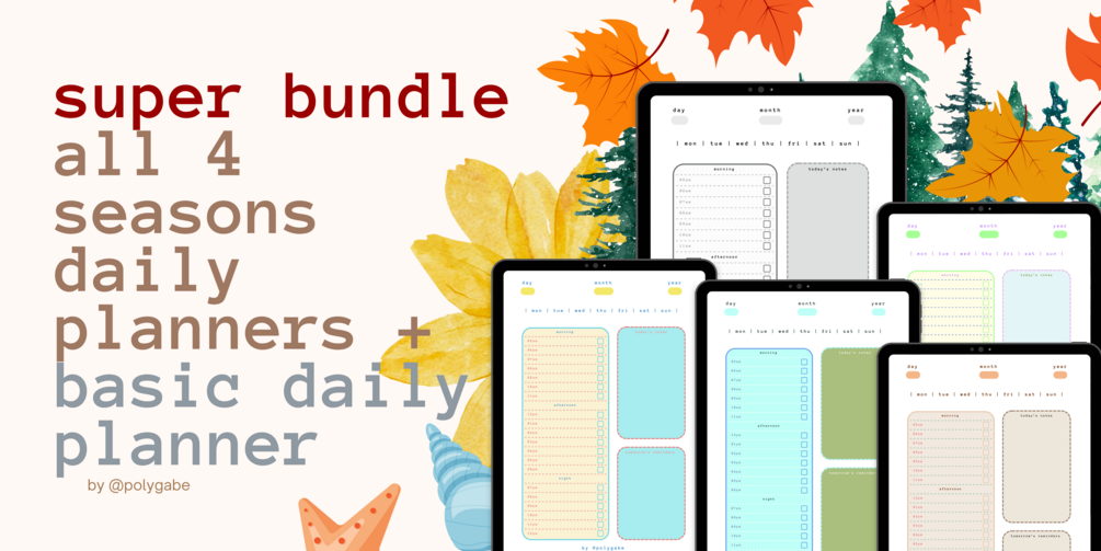 Super Bundle: All 4 Seasons Daily Planners + Basic Daily Planner