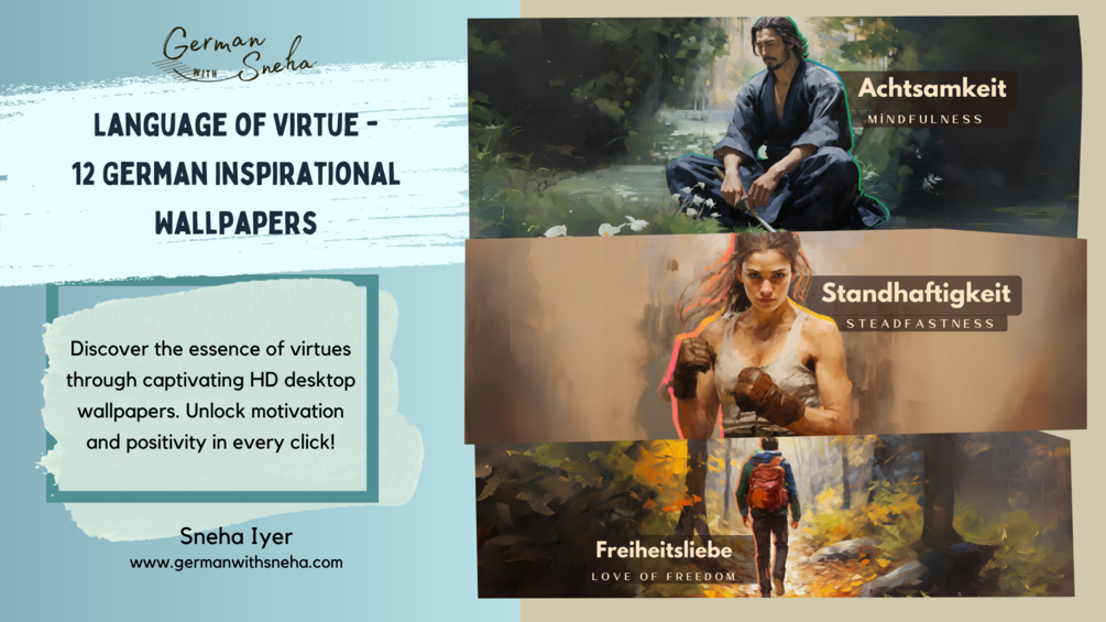 FREE: Language of Virtue - 12 German Inspirational Wallpapers