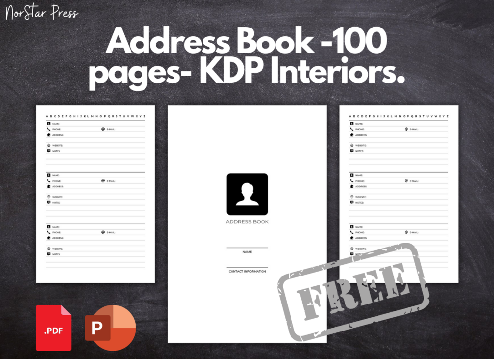 Address Book -100 pages- KDP Interiors.