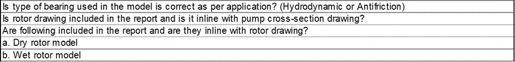 Checklist for Reviewing Pump Lateral Analysis Report
