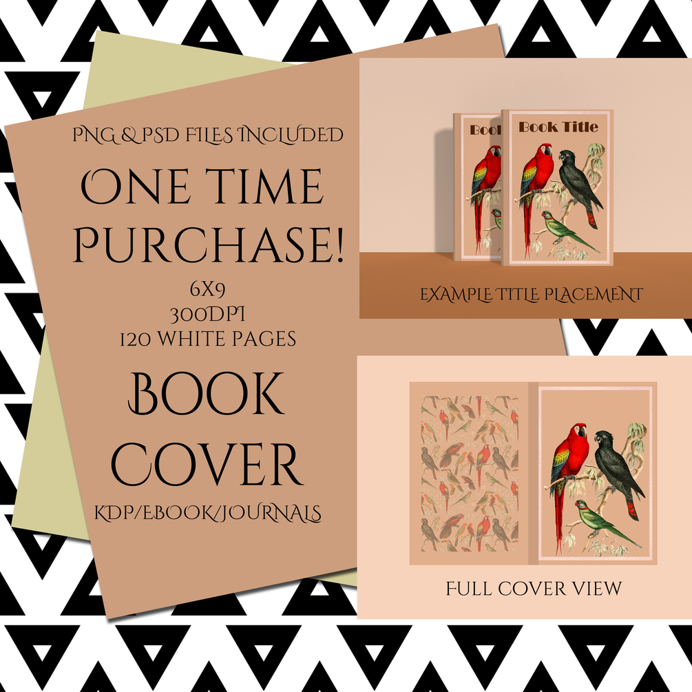 peach parrot KDP journal book cover