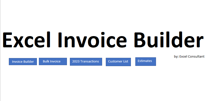 Excel Invoice Builder With Customer & Transaction Database