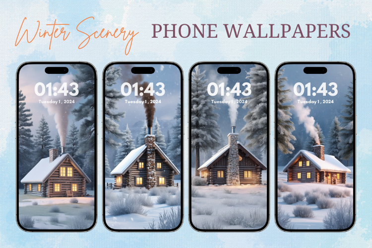 Winter Scenery House HD Wallpaper