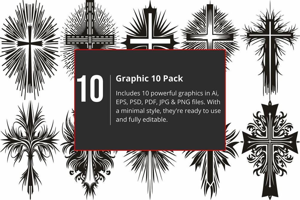 Crosses: 10 Majestic Designs - Downloadable Art