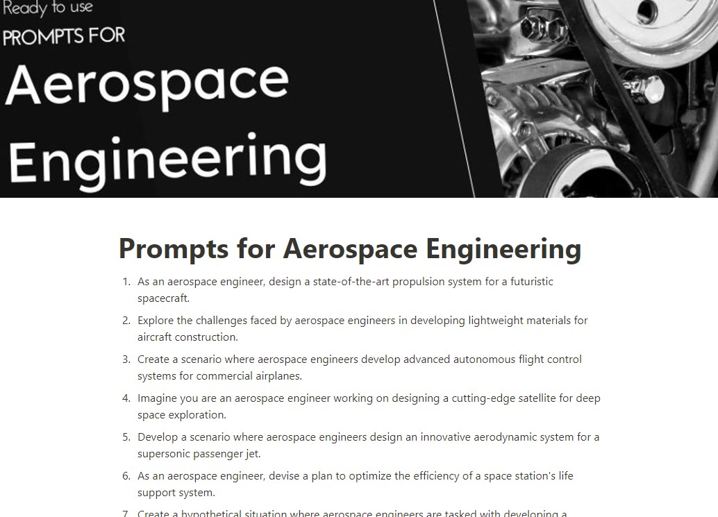ChatGPT Prompts for Aerospace Engineering
