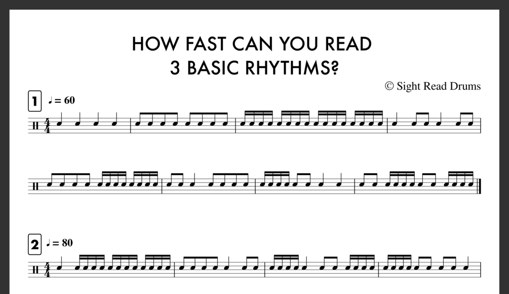 How Fast Can You Read 3 Basic Rhythms?