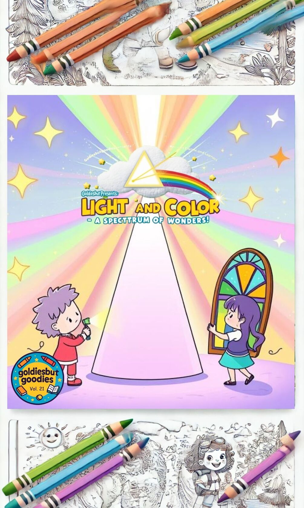 Educational Children Coloring Book - Light and color