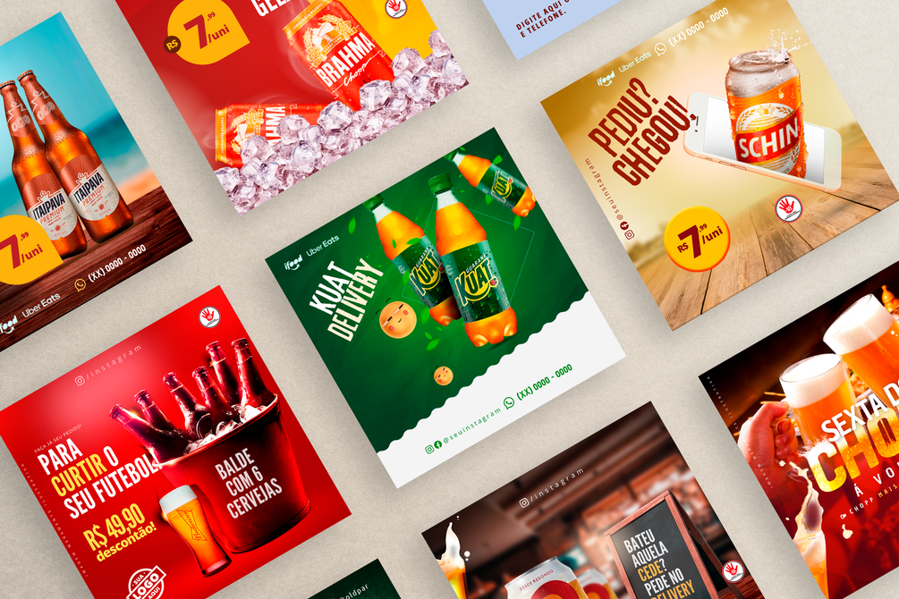 Drinks Pack – With 20 editable Posts in Canva