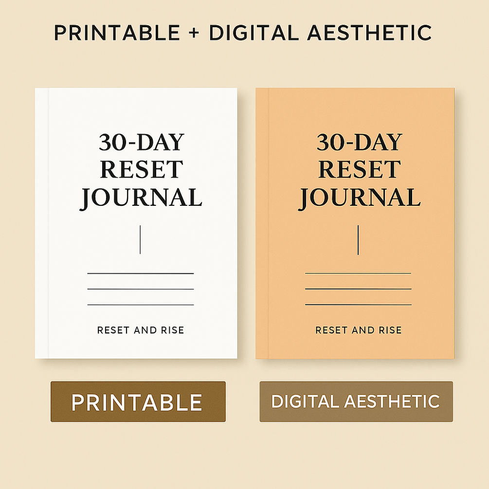 30-Day Reset Journal Duo – Printable + Digital Aesthetic (BUNDLE)