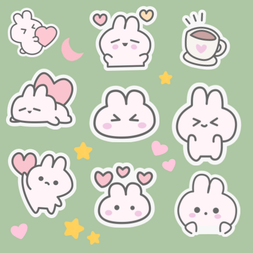 Kawaii Bunny Sticker Pack