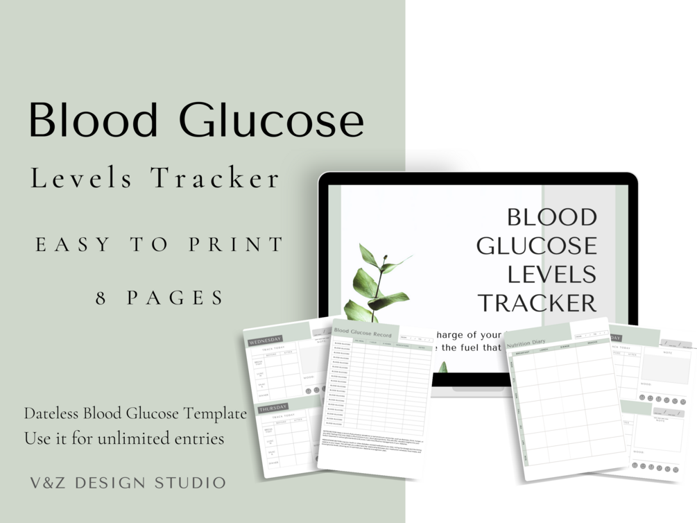 Blood Glucose Tracker| Diabetes Printable| Diabetes Journal|Glucose ...