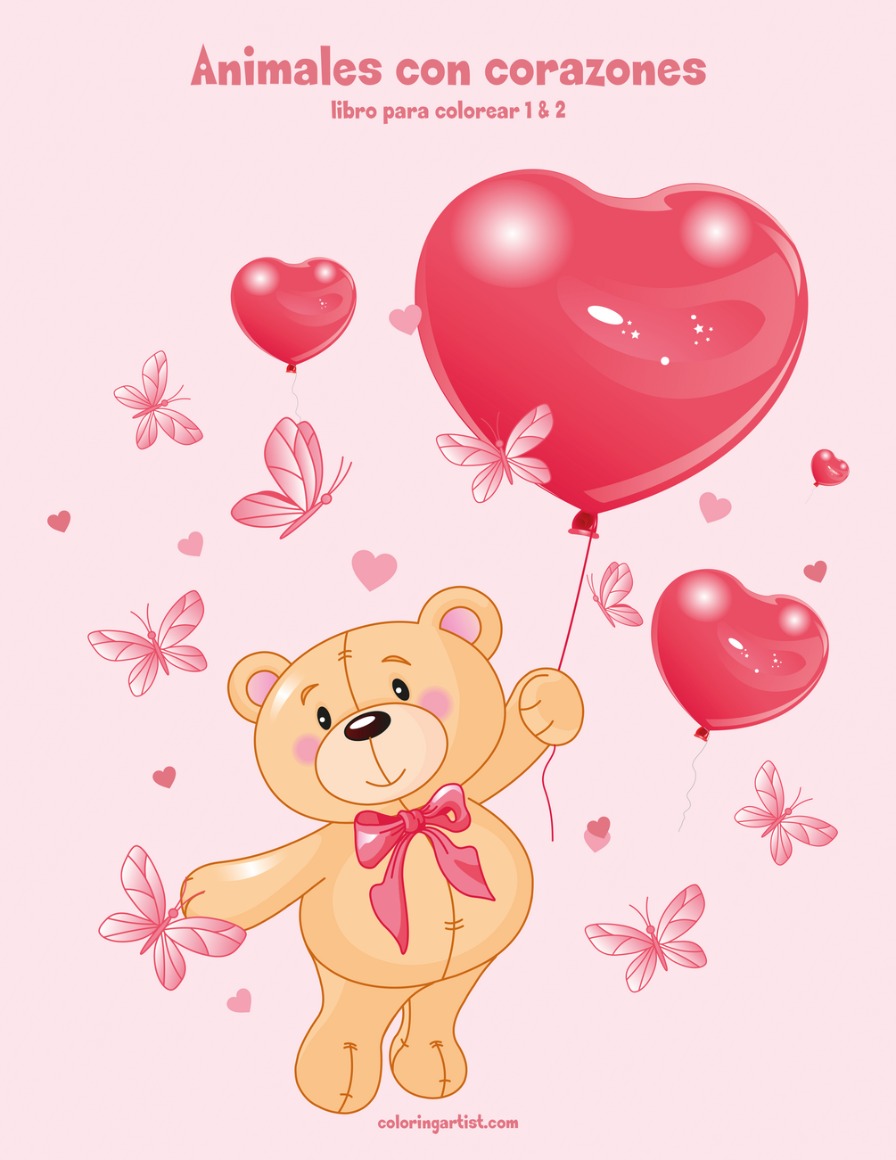 Animales con corazones libro para colorear 1 & 2