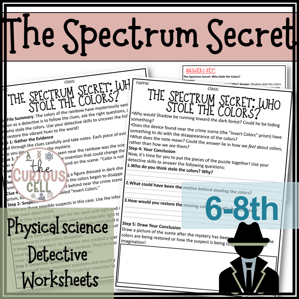 The Spectrum Secret: A Colorful Detective Mystery Worksheet 🕵️‍♀️🌈 ...
