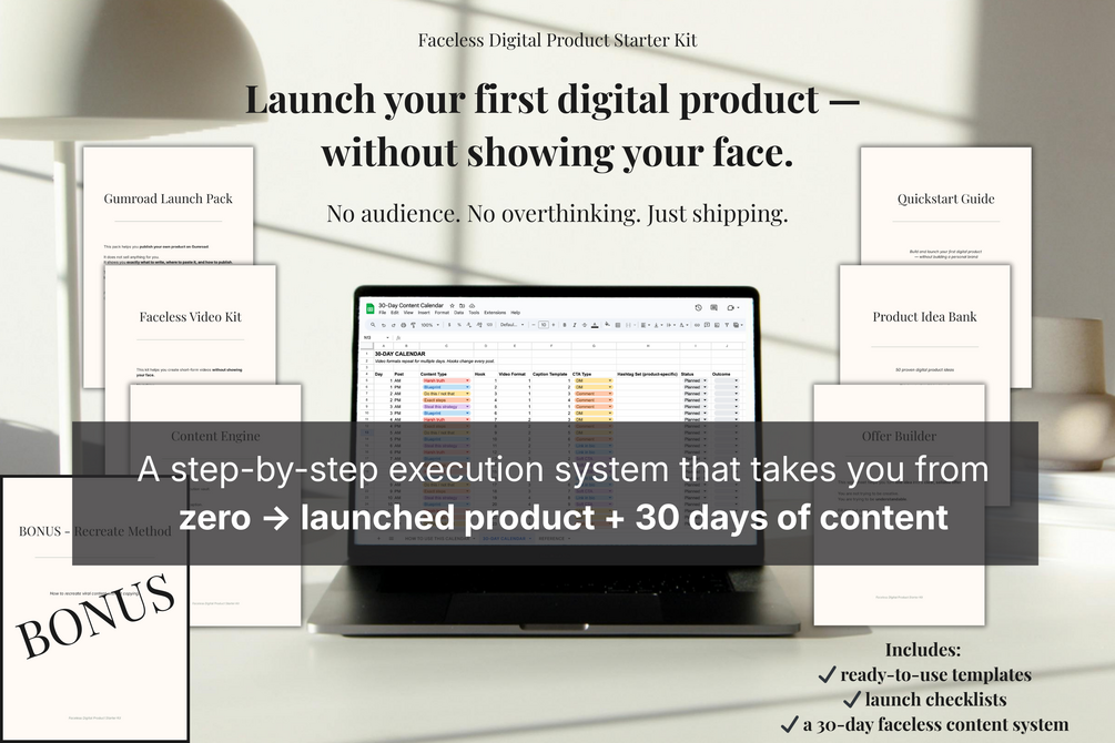 Faceless Digital Product Starter Kit