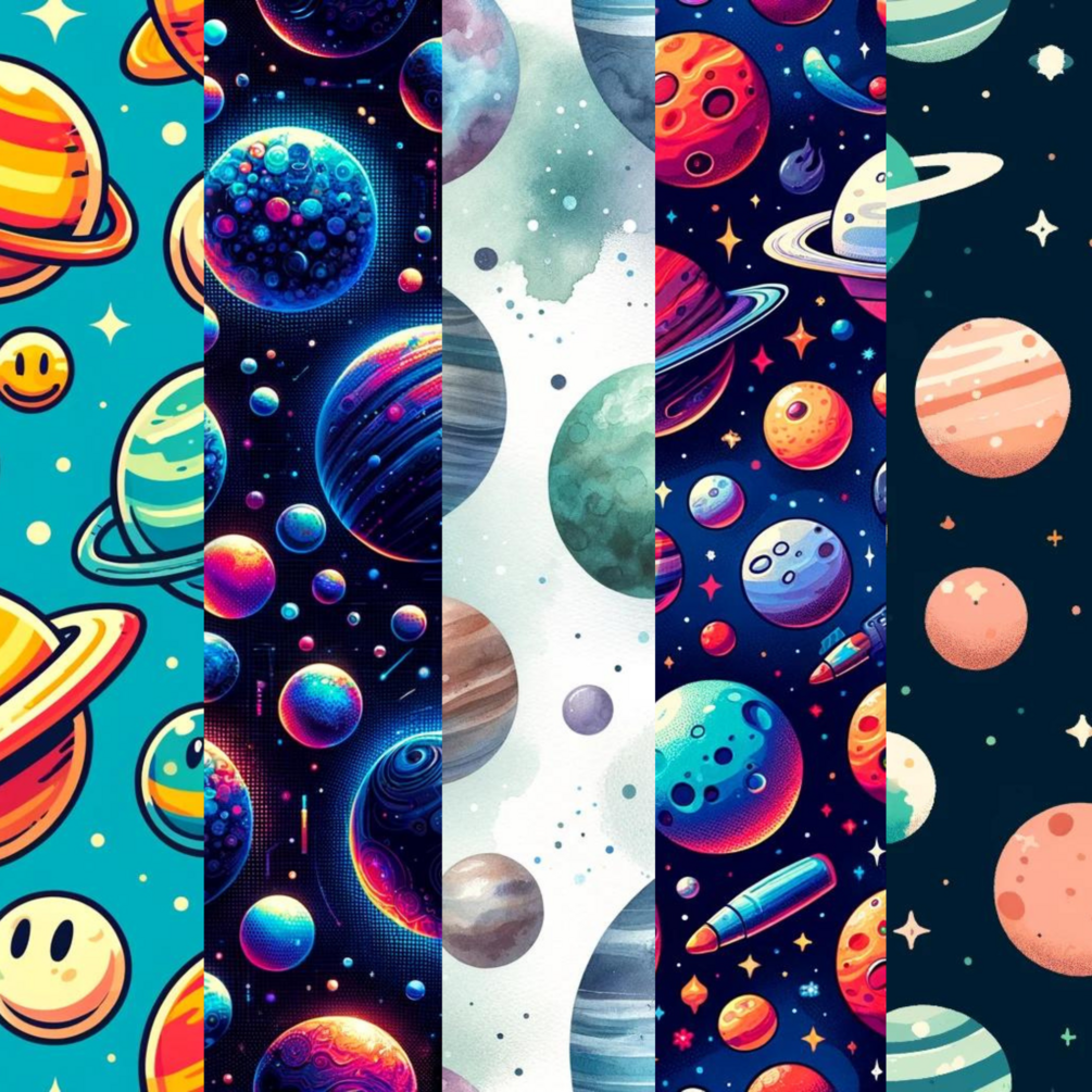 Seamless galaxy pattern design PNG printable