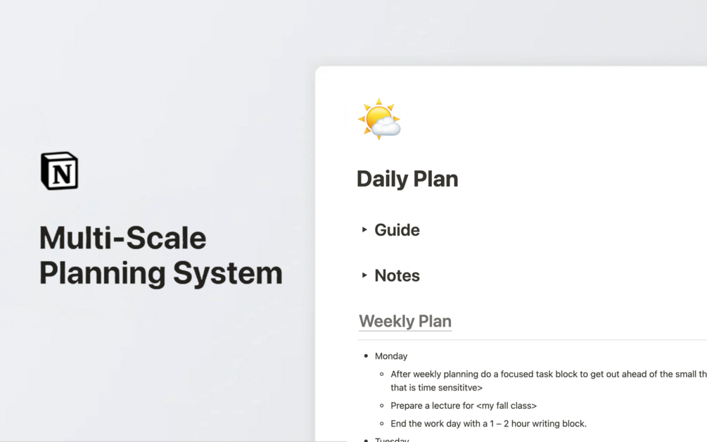 Cal Newport's Multi-Scale Planning System (Notion)