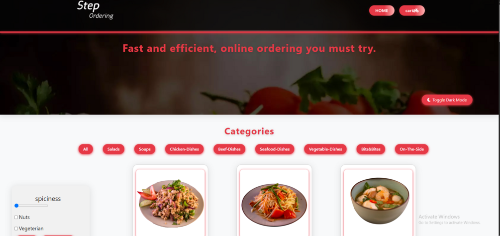 mini food shop website