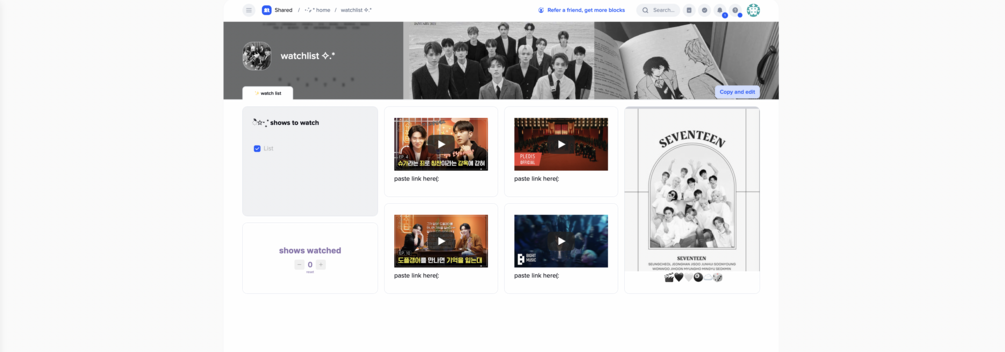 🖤 Seventeen FML xTiles Template