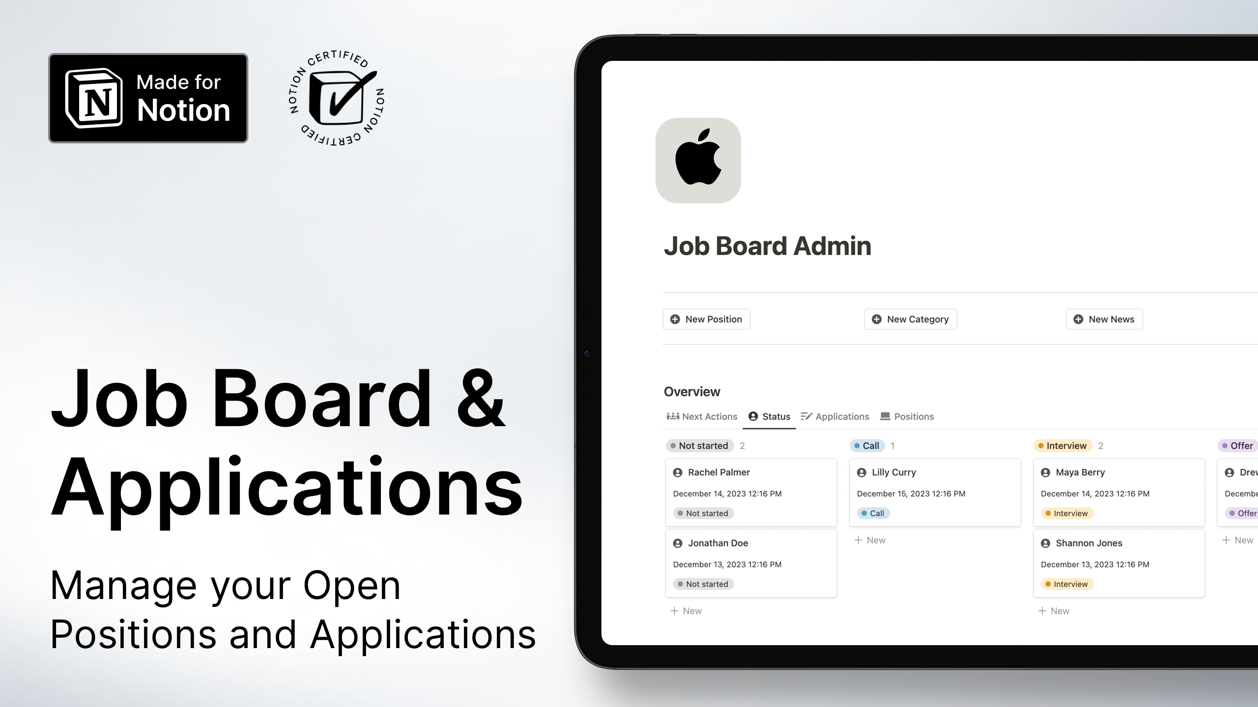 Job Board & Application Management Notion Template - Notion Circles
