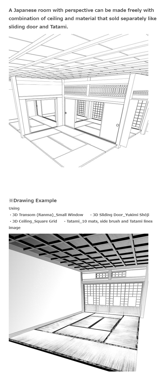 3D Japanese Style Ceiling 7 Types
