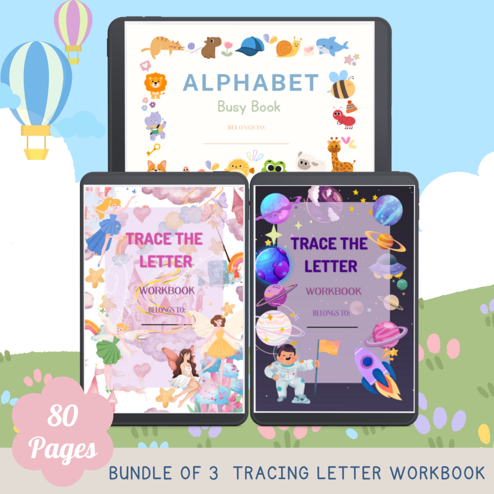 Bundle of 3 Tracing Letter Workbook For Kids