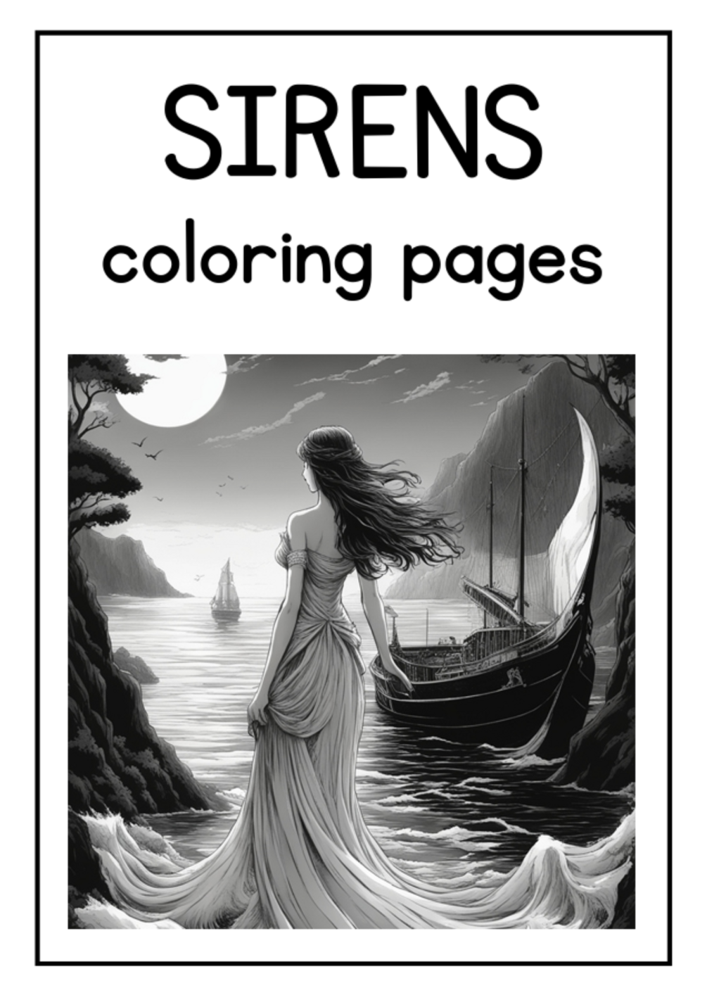 Sirens Coloring Pages – Mystical and Beautiful Designs