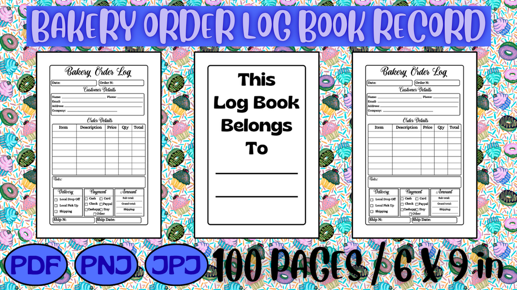Cute bakery order log book record