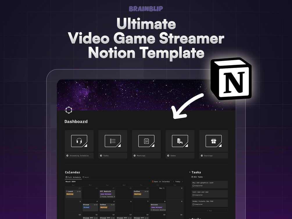 Ultimate Video Game Streamer Notion Template