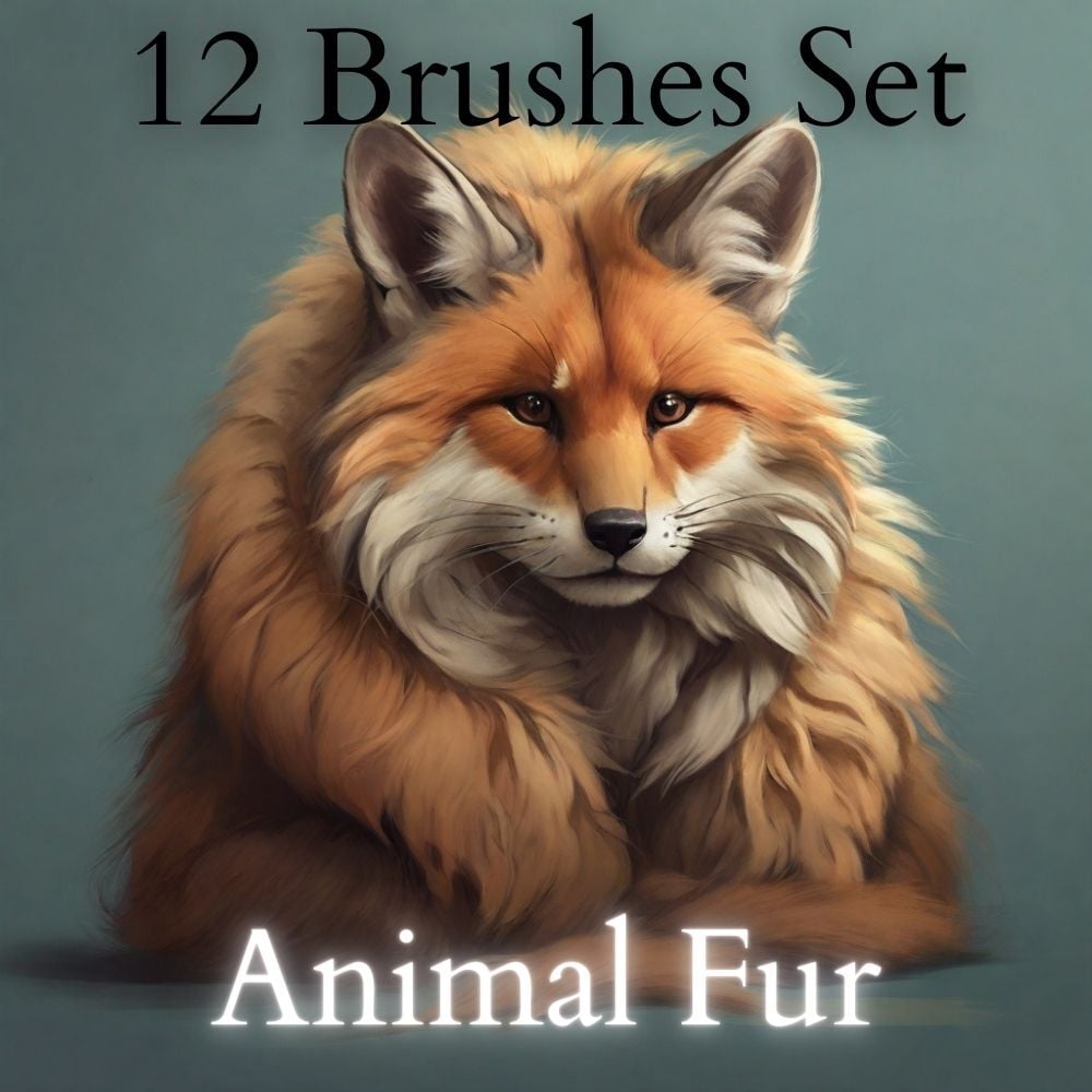 12 Set Animal Fur Brushes