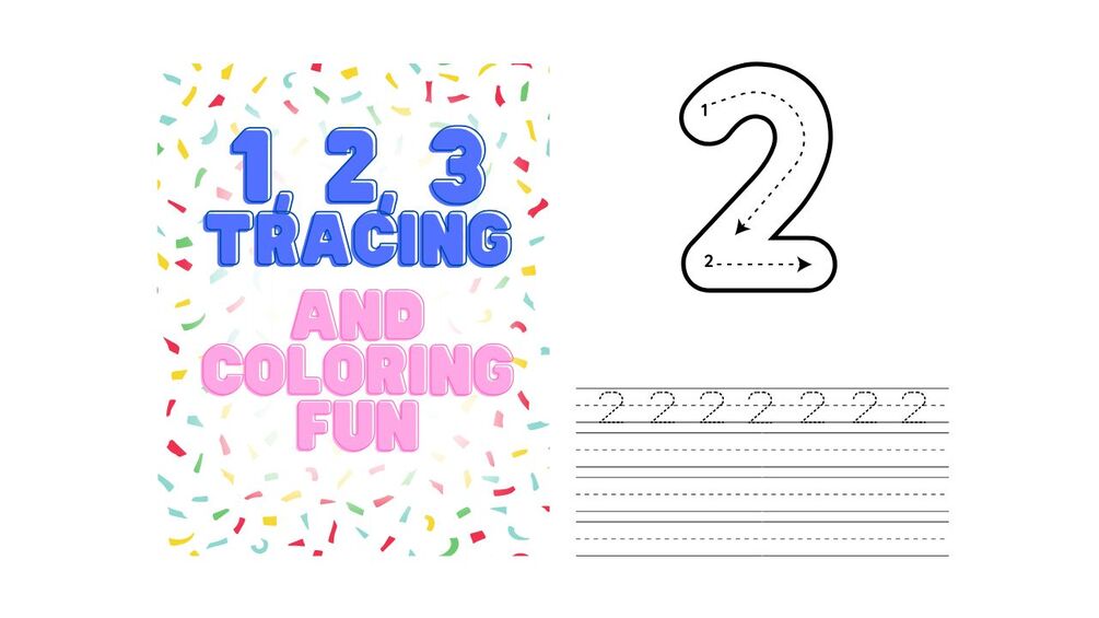 1 2 3 Tracing and Coloring Fun| Fun Printable Activity