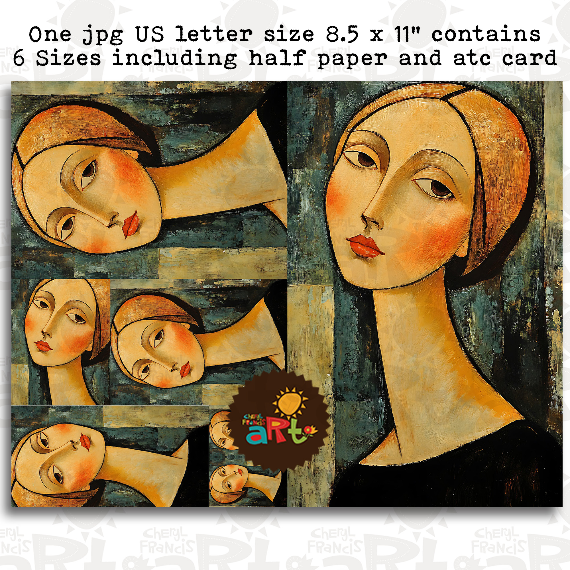 Portrait Single Image No.55 Printable Bold Stylized Portrait Junk ...