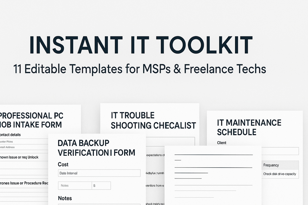 Instant IT Toolkit – 11 Editable Templates for MSPs & Freelance Techs