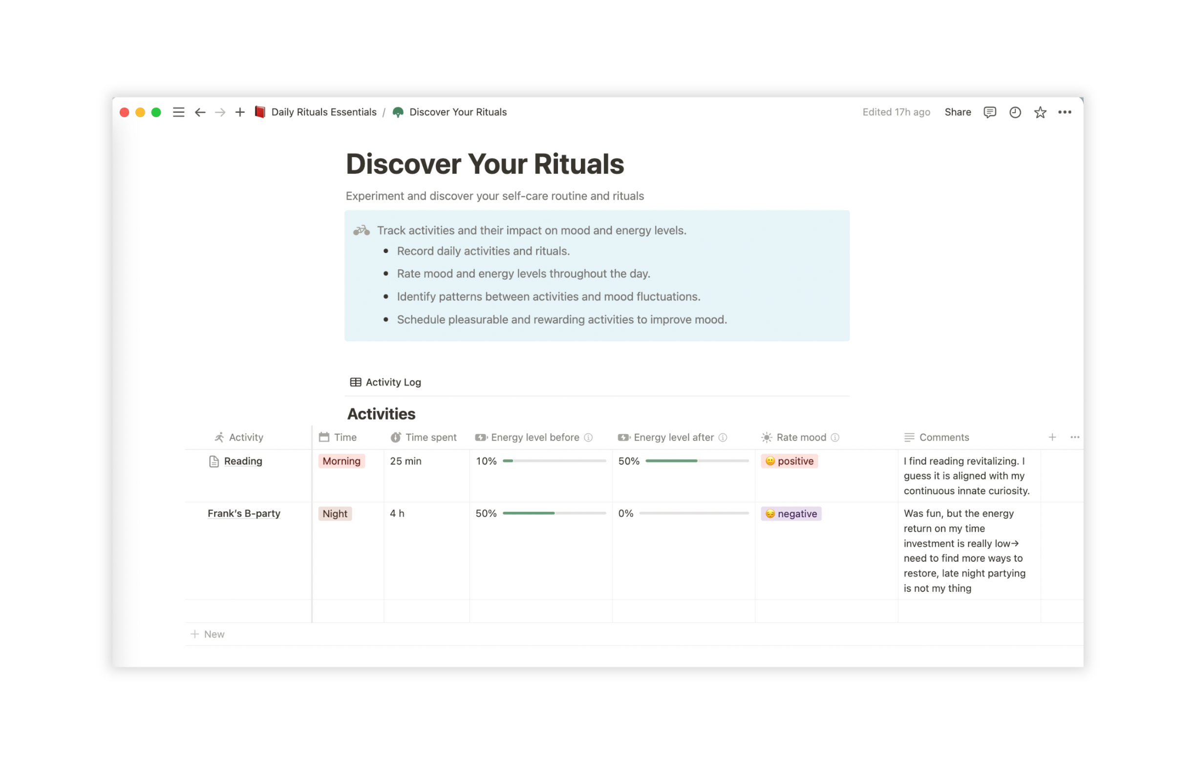 Daily Rituals Essentials