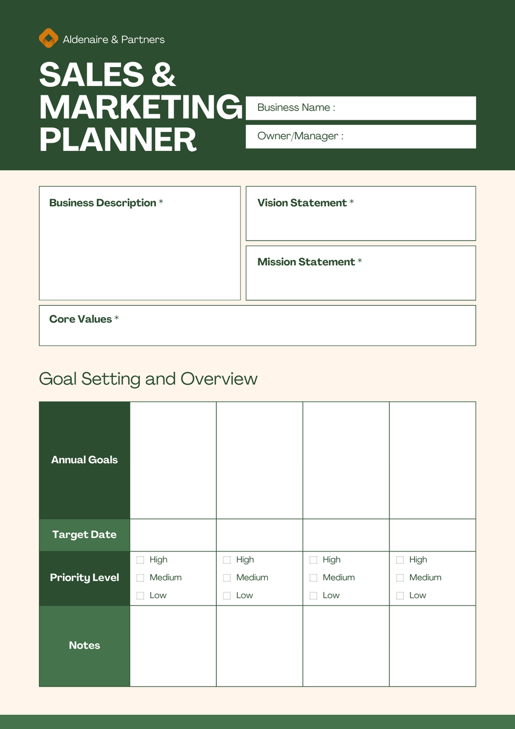 SALES & MARKETING PLANNER