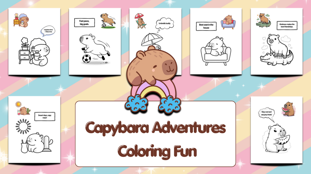 Capybara Adventures: Coloring Fun