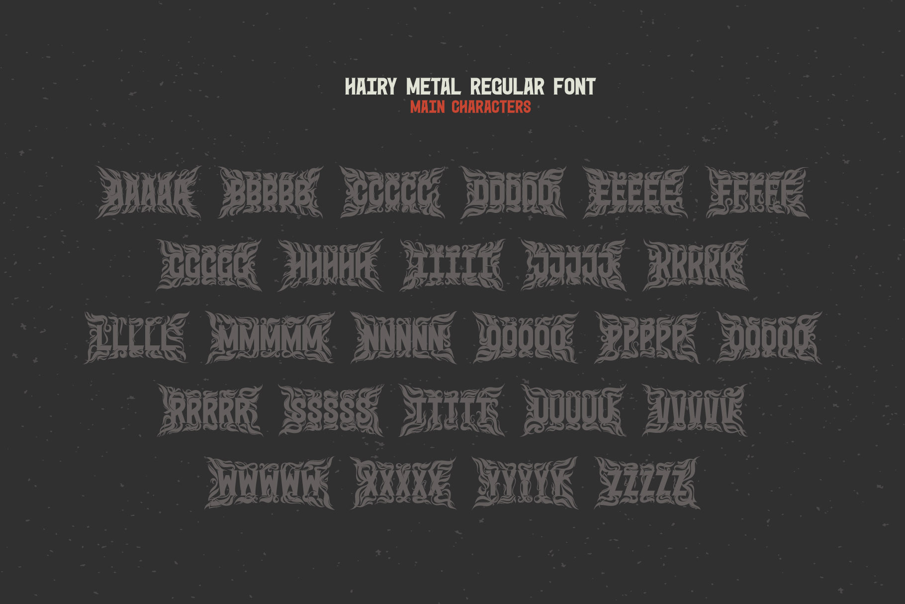 Hairy Metal - Hardcore Font