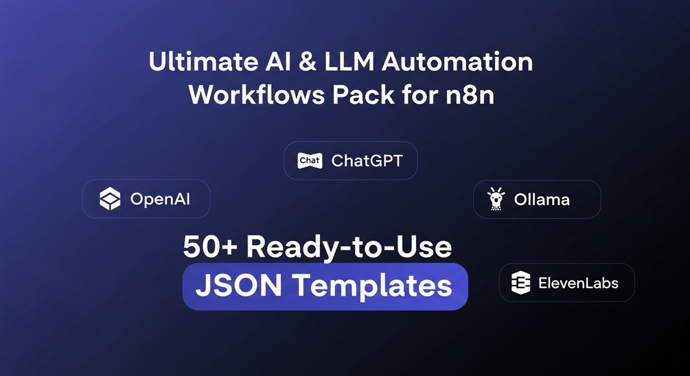 Ultimate AI & LLM Automation Workflows Pack for n8n (OpenAI, ChatGPT, Ollama, ElevenLabs, LangChain)