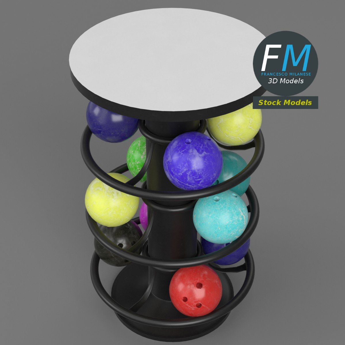 3D MODEL - Bowling table rack 1