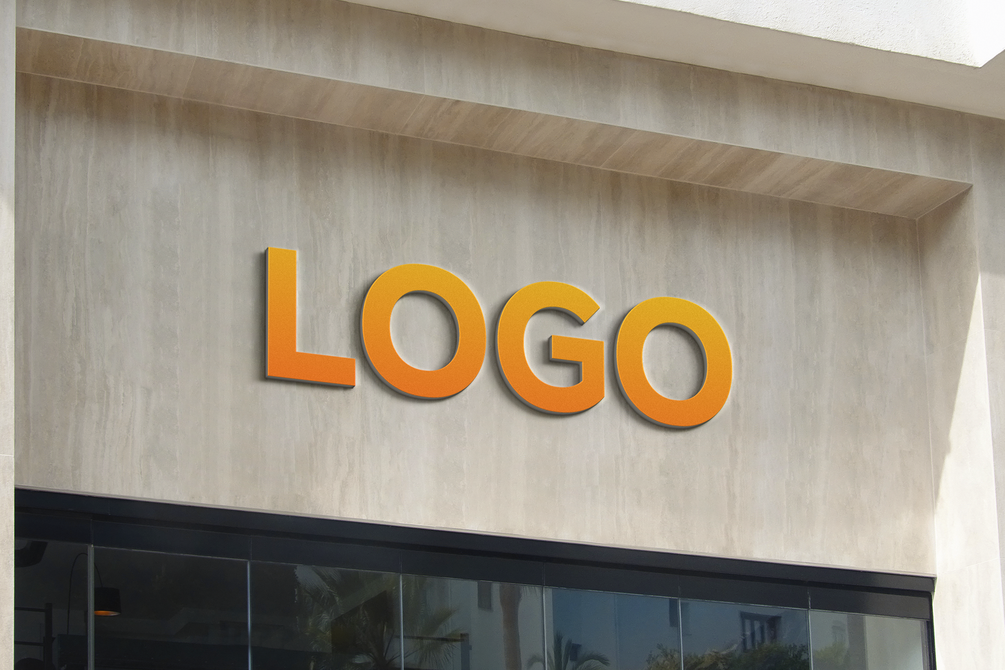 3D Store Sign Logo Mockup Simulation - PSD - Photoshop