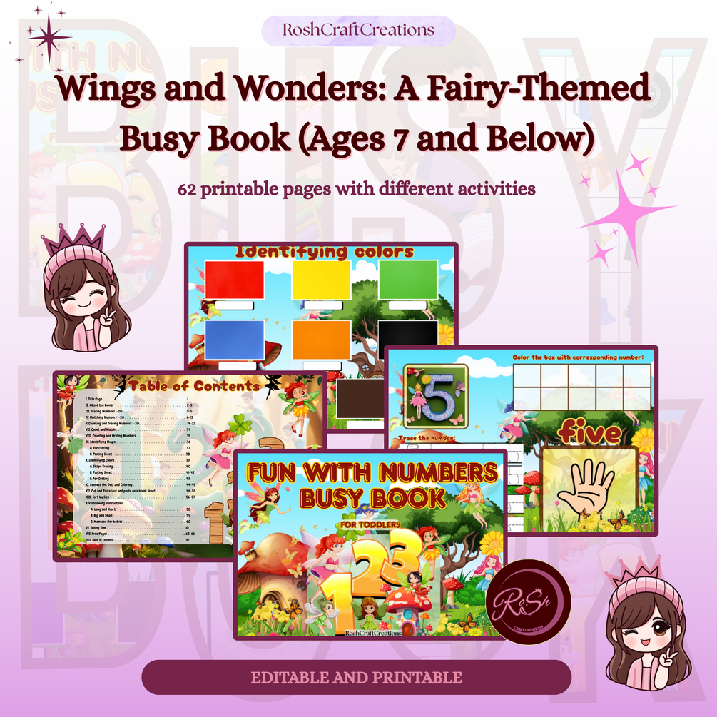 [RoshCraftCreations] Wings and Wonders: A Fairy -Themed Busy Book