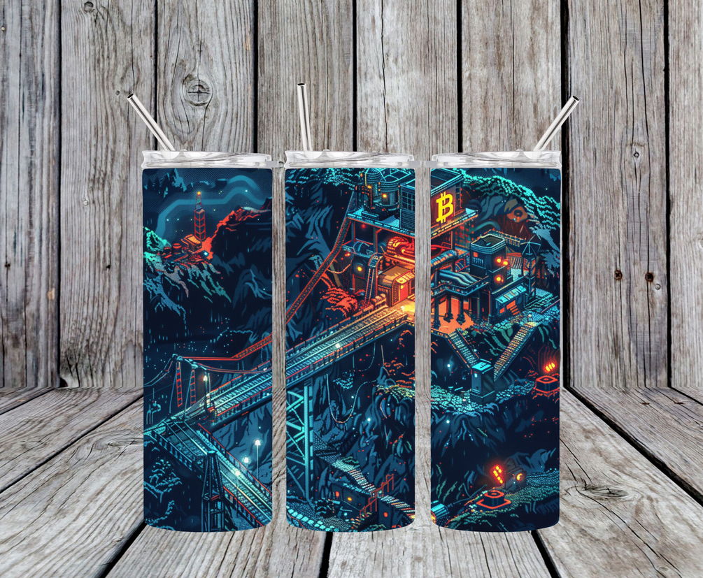 Crypto mining tumbler wrap 20oz, Sublimation Design Templates, Instant ...