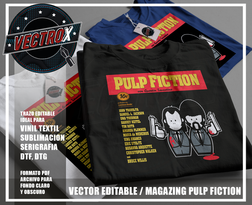 Vector Editable - Magazing Pulp Fiction