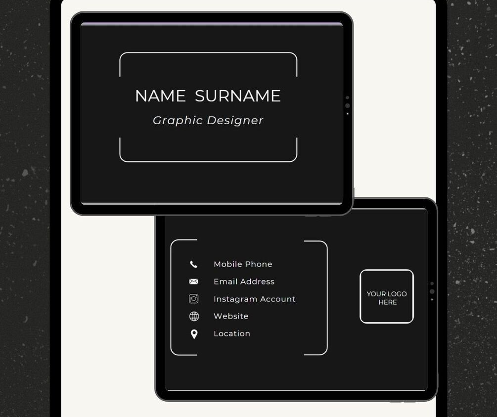 Black Business Card Template