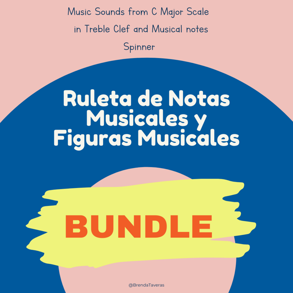BUNDLE- MUSIC SPINNER - MUSICAL NOTES AND MUSICAL SOUNDS / Ruleta Musical