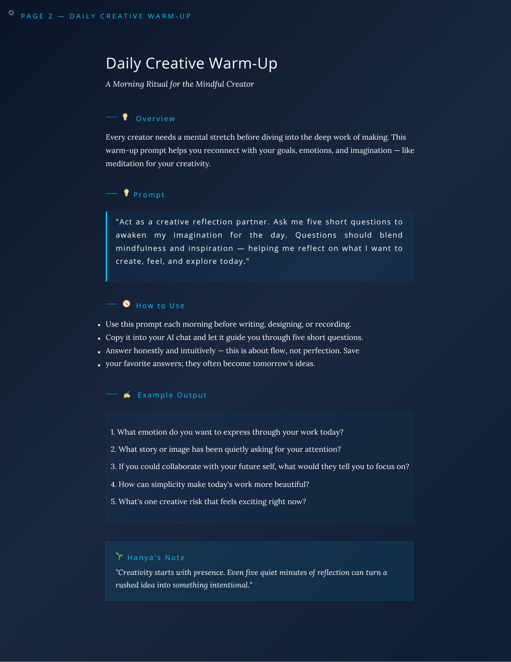 The Creator’s Prompt Vault