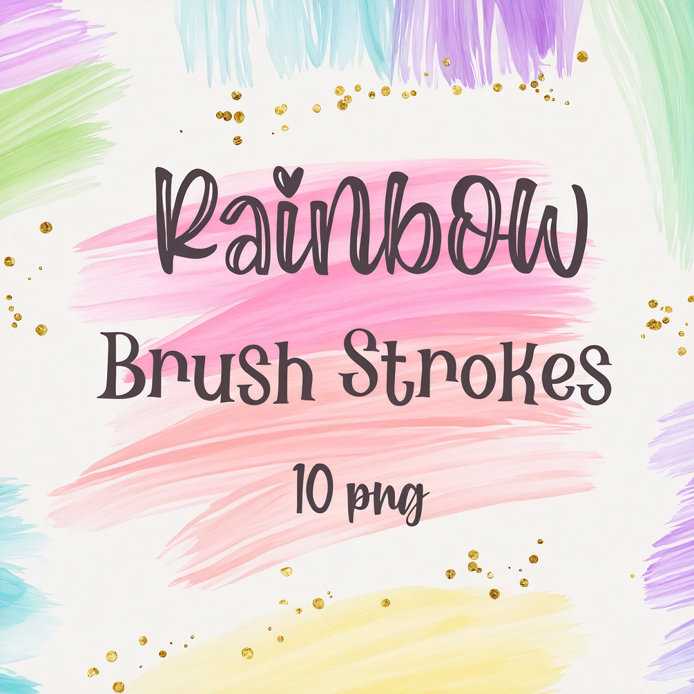 Rainbow Brush Strokes Clipart