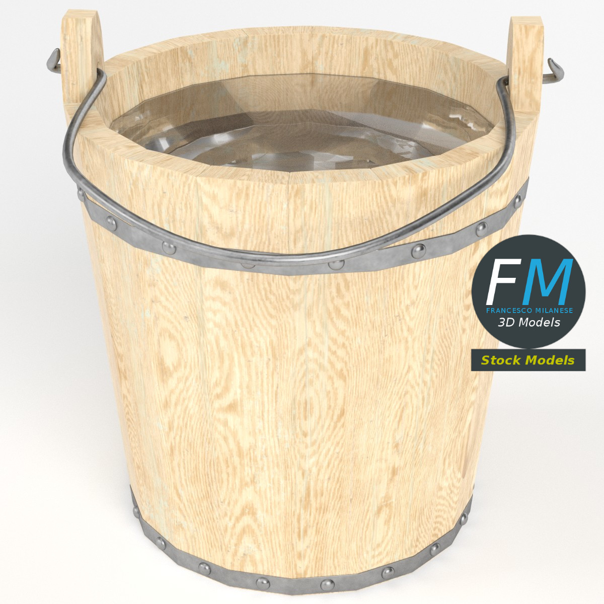 3D MODEL - Wooden bucket