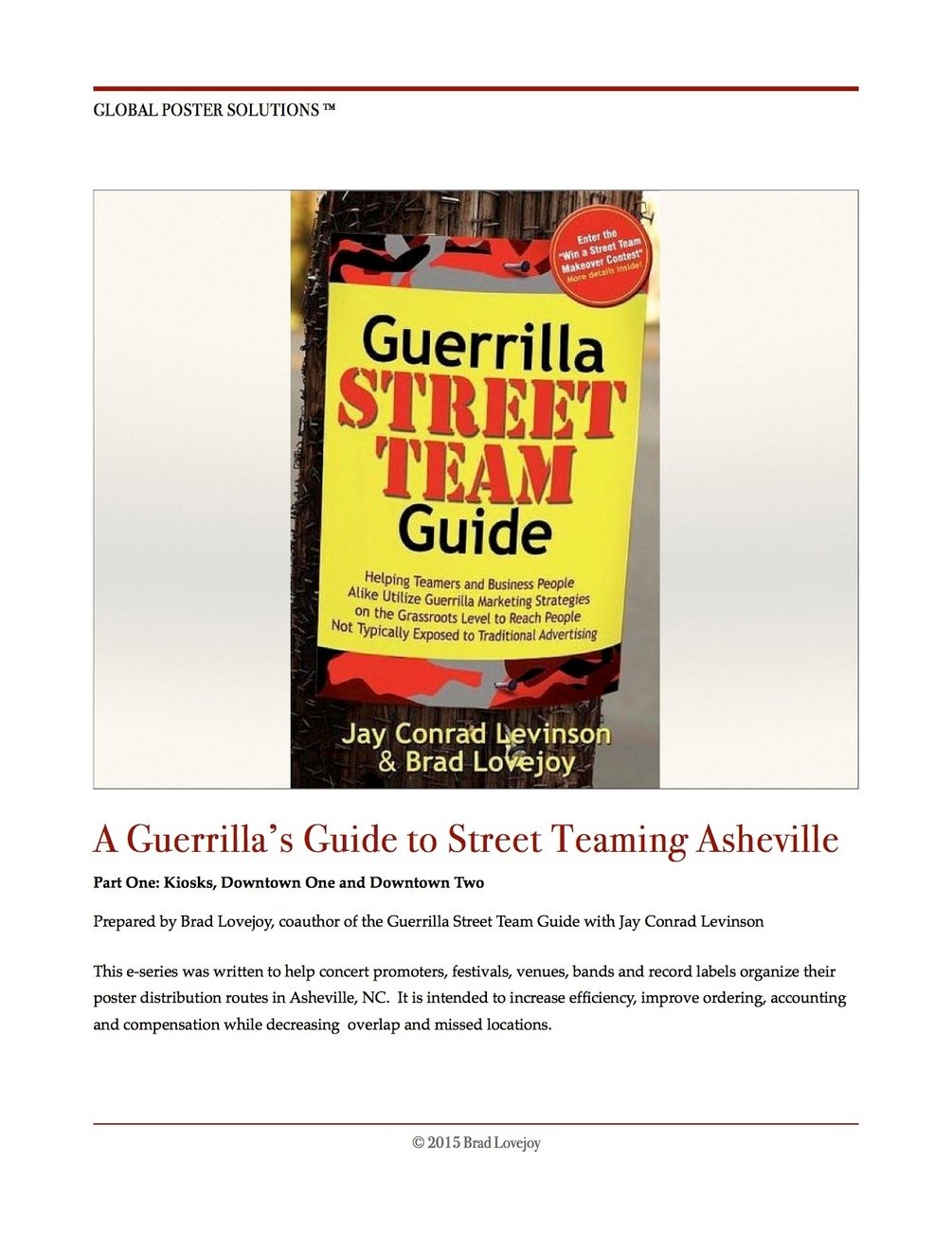A Guerrilla's Guide to Street Teaming Asheville: Downloadable e-Route ...