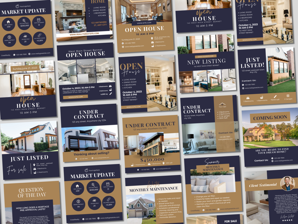 Real Estate Social Media Posts | Real Estate Instagram Templates